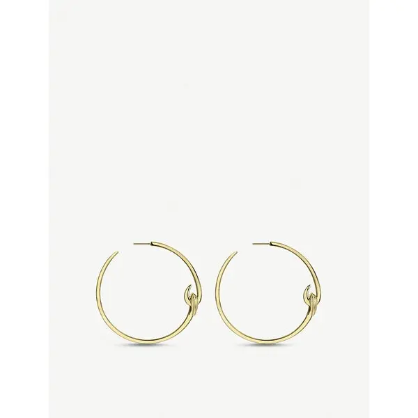 SHAUN LEANE Hook Gold-plated Vermeil Silver Hoop Earrings - Yellow Gold Vermeil