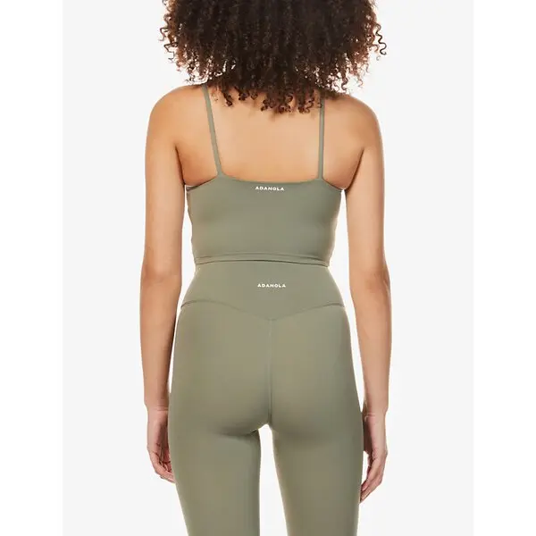 ADANOLA Tank Round-neck Stretch-jersey Bralette - Olive Green