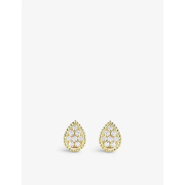 Boucheron Serpent Bohème 18ct Yellow- And Diamond Stud Earrings - Gold