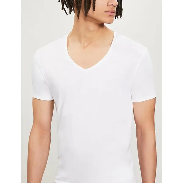 Derek Rose Jack V-neck Cotton T-shirt Xxl - White