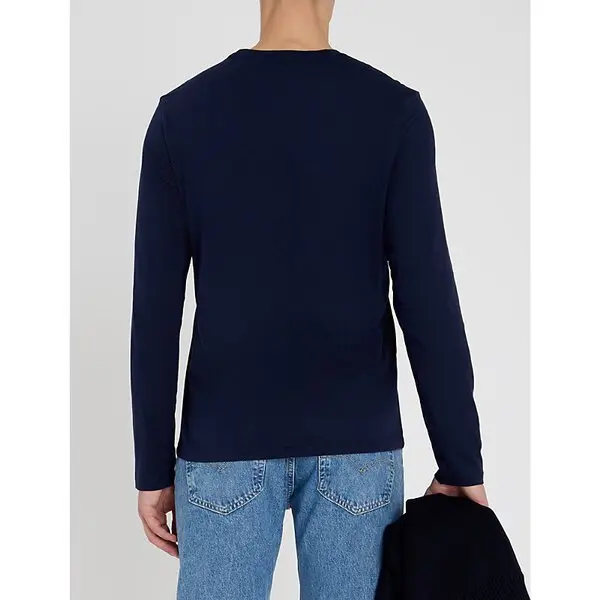 Polo Ralph Lauren Crewneck Long-sleeved Cotton-jersey T-shirt Xxl - Cruise Navy