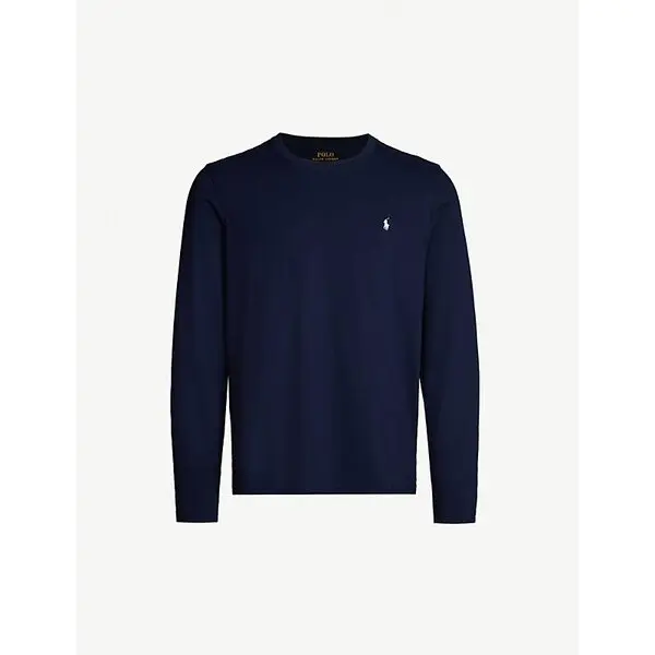 Polo Ralph Lauren Crewneck Long-sleeved Cotton-jersey T-shirt Xxl - Cruise Navy