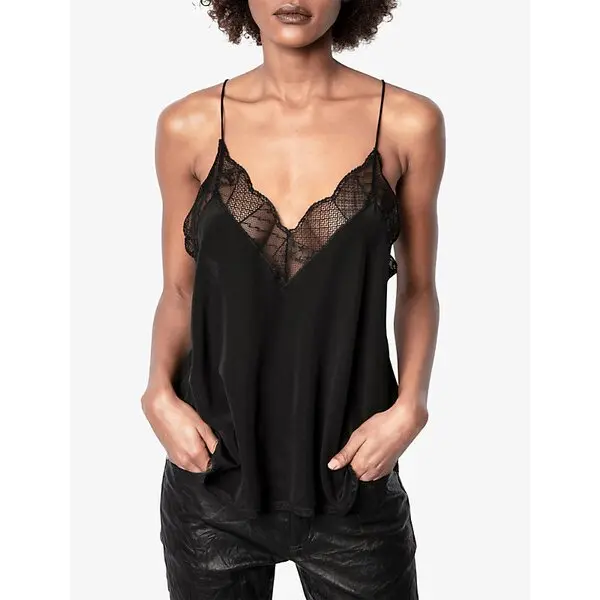 Zadig&Voltaire Christy Silk Cami Top - Noir