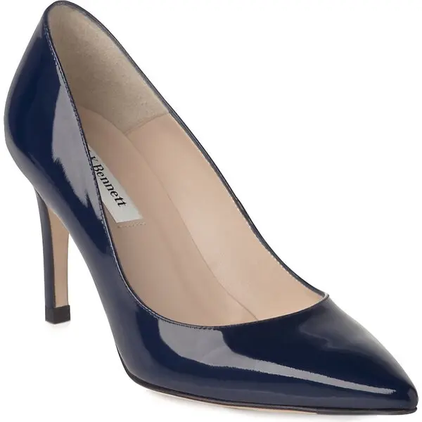 LK BENNETT Floret Patent-leather Courts - Blu-navy