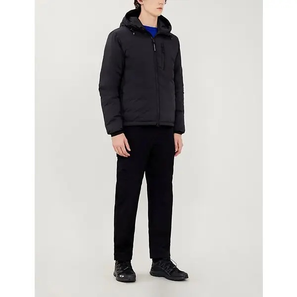 Canada Goose Lodge Logo-patch Shell-down Hooded Puffer Jacket - Black