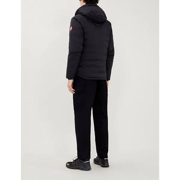 Canada Goose Lodge Logo-patch Shell-down Hooded Puffer Jacket - Black