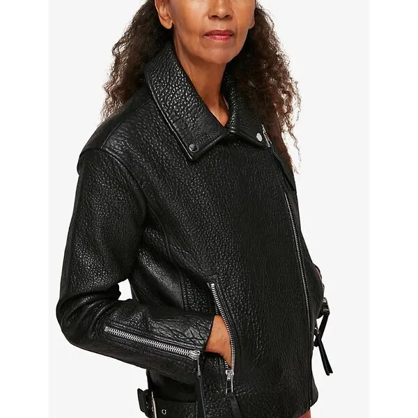 Whistles Lily Leather Biker Jacket