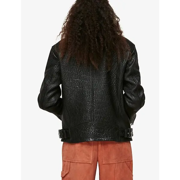 Whistles Lily Leather Biker Jacket