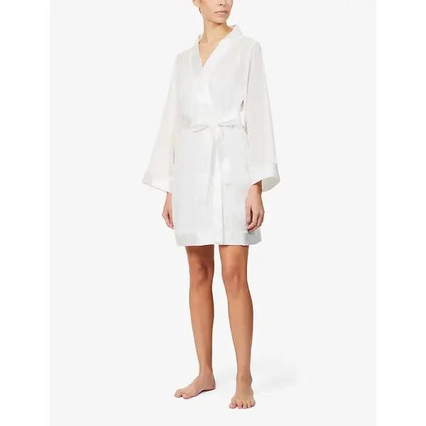 Bluebella Satin-trim Chiffon Kimono - Ivory