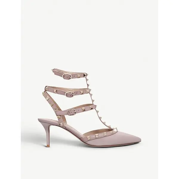 Valentino Garavani So Noir Patent-leather Heeled Sandals - Nude