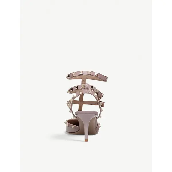 Valentino Garavani So Noir Patent-leather Heeled Sandals - Nude