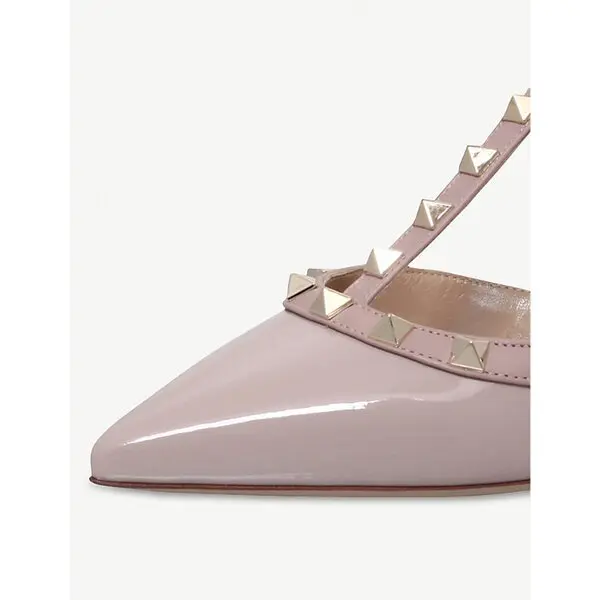 Valentino Garavani So Noir Patent-leather Heeled Sandals - Nude