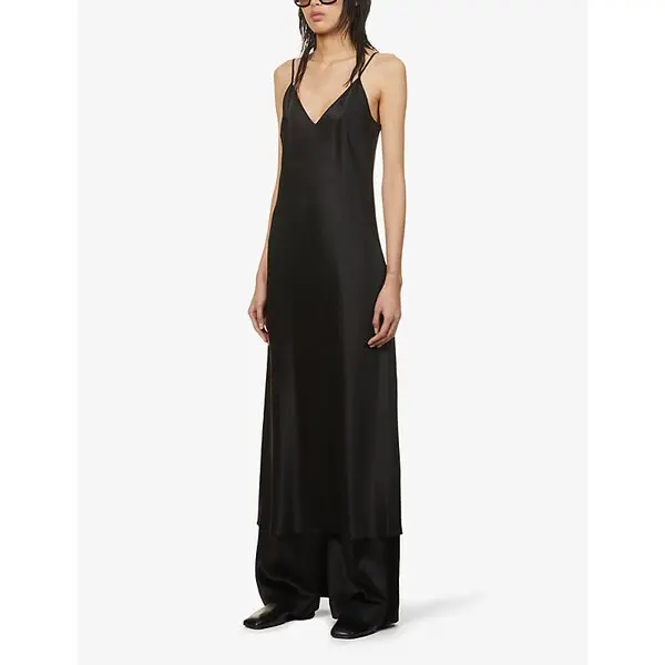 JOSEPH Clea Silk Strappy Midi Dress