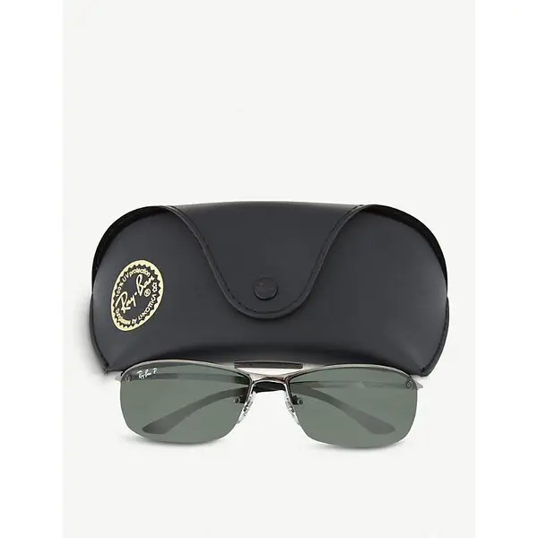 Ray-Ban Wrap-Around Rectangular Sunglasses Rb3183 00  display picture 2
