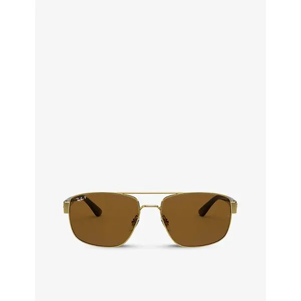 Ray-ban Rectangle-framed Sunglasses - Gold