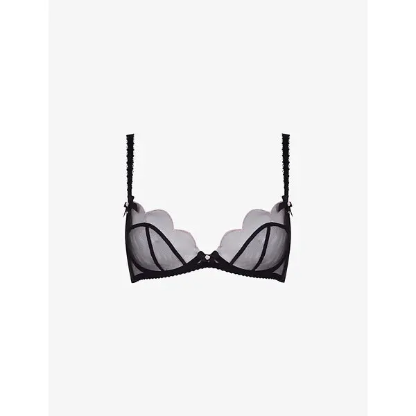 Agent Provocateur Lorna Scalloped Mesh Underwired Bra - Lorna Black
