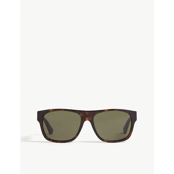Gucci Havana Gg0341s Rectangle-frame Sunglasses - Brown