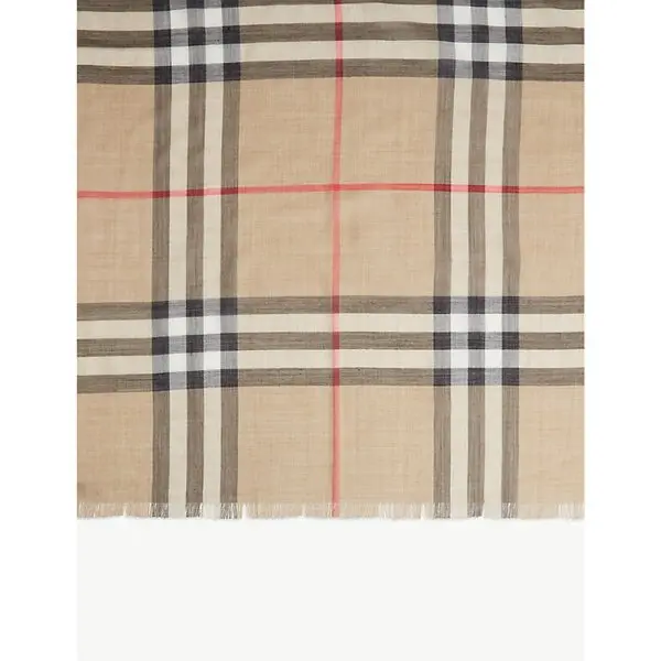 Burberry Giant Checked Wool-silk Scarf