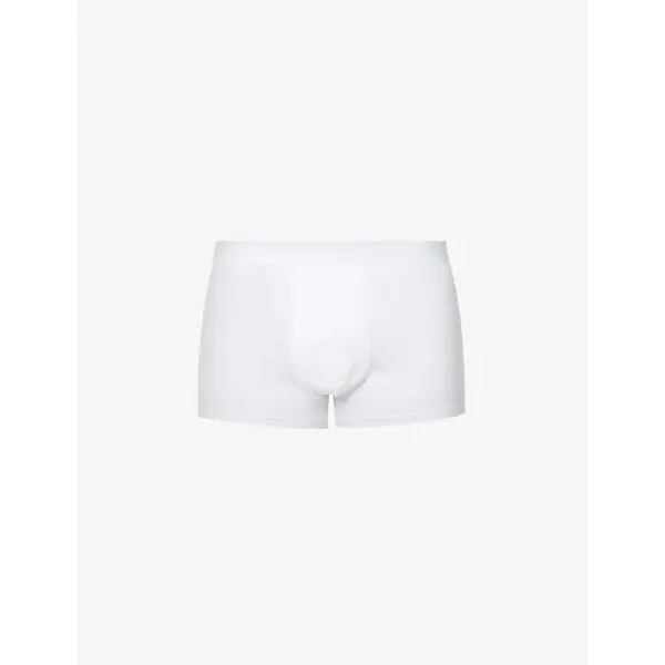 Derek Rose Jack Branded-waistband Stretch-cotton Trunks - White