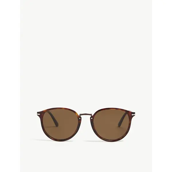 Persol Typewriter Edition Round-frame Sunglasses - Havana