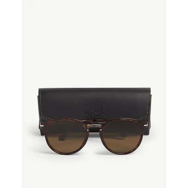 Persol Typewriter Edition Round-frame Sunglasses - Havana