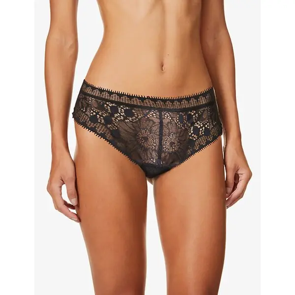 Chantelle Day To Night Tanga Lace Briefs - Black