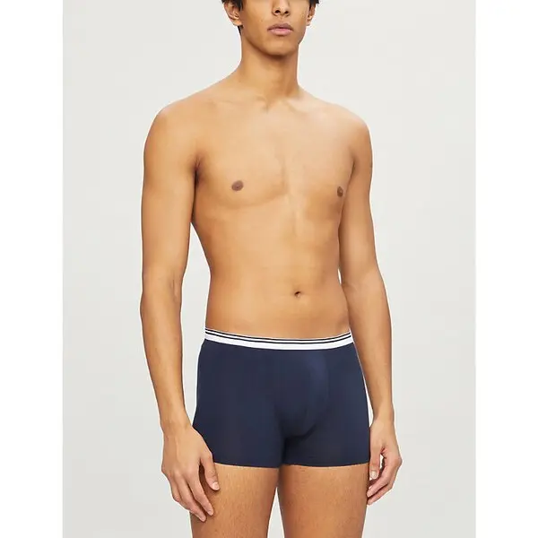 Zimmerli Pure Comfort Classic-fit Stretch-cotton Trunks - Navy
