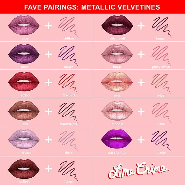 LIME CRIME Metallic Velvetines Matte Lipstick 2.6ml - Lana
