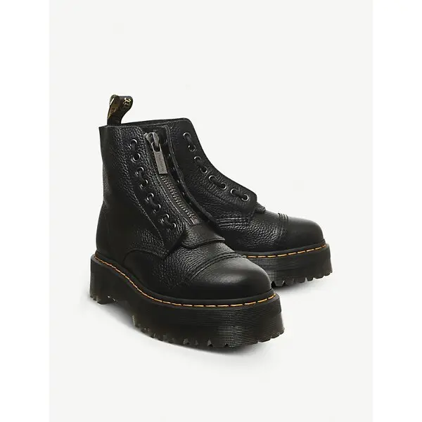 Dr. Martens Sinclair Platform Leather Boots - Black Aunt Sally