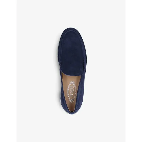 TOD'S Suede Loafers With Raffia Midsole