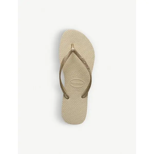 Havaianas Logo-embellished Rubber Flip-flops - Slim Sand Grey
