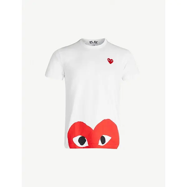 Play Comme Des Garcon Half-heart Logo T-shirt - White