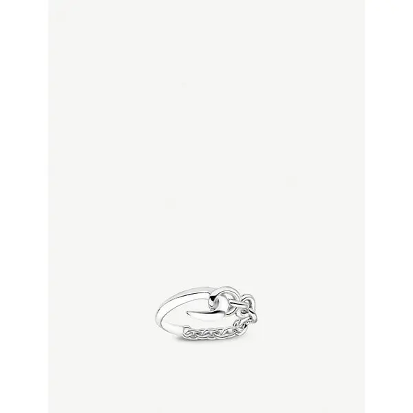 SHAUN LEANE Hook And Chain Ring - Silver