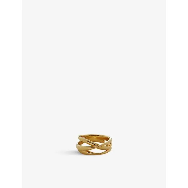 Monica Vinader Nura Cross Over Ring - Yellow Gold