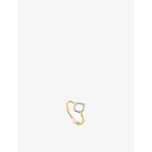 Monica Vinader Riva Kite 18ct Yellow-gold Vermeil And Diamond Stacking Ring - White