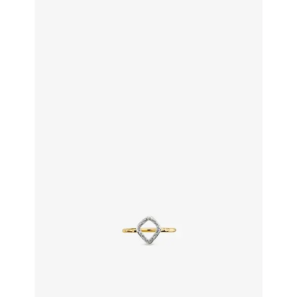 Monica Vinader Riva Kite 18ct Yellow-gold Vermeil And Diamond Stacking Ring