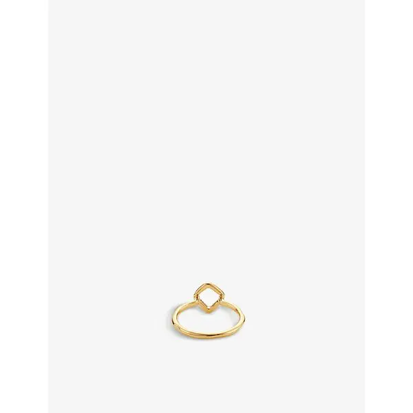 Monica Vinader Riva Kite 18ct Yellow-gold Vermeil And Diamond Stacking Ring