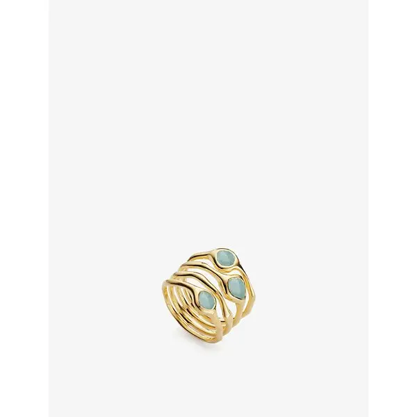 Monica Vinader Siren Cluster Cocktail Ring - Yellow Gold