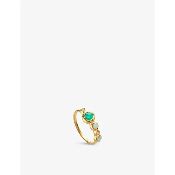 Monica Vinader Mv Siren™ Bezel Multi Gemstone 18ct Gold-plated Sterling Silver Ring - Yellow Gold