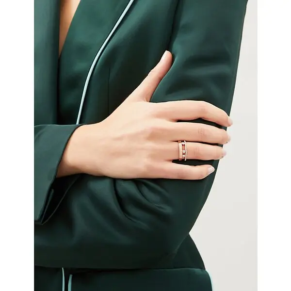 Messika Move Romane 18ct Rose Gold And Diamond Ring - Pink