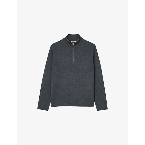 Sandro Half-zip Wool Jumper - Midnight Blue