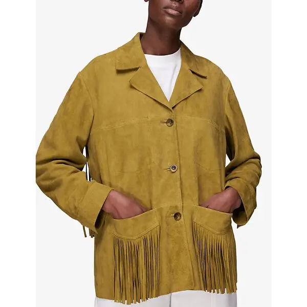 Whistles Lani Fringe Suede Jacket