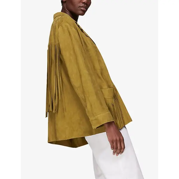 Whistles Lani Fringe Suede Jacket