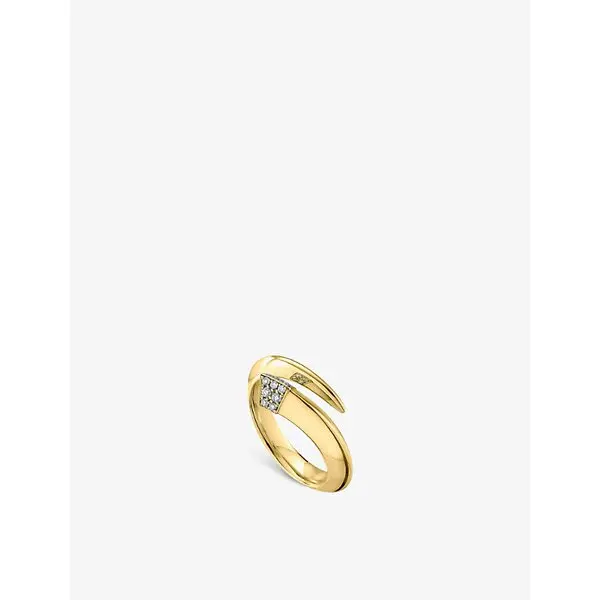 SHAUN LEANE Tusk Diamond Ring - Yellow Gold Vermeil