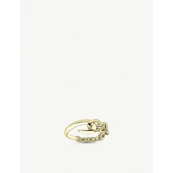 SHAUN LEANE Hook And Chain Ring - Yellow Gold Vermeil