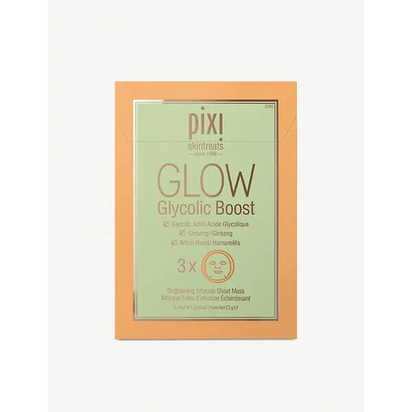 Pixi Glow Glycolic Boost Sheet Mask Pack Of Three - One-color