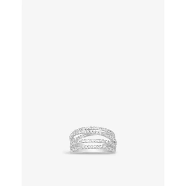 APM MONACO Sterling And Zirconia Multi-band Ring