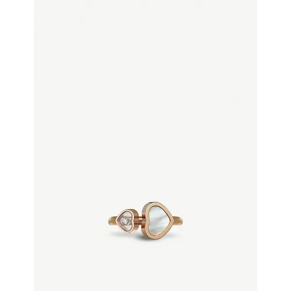 Chopard Happy Hearts 18k And Mother-of-pearl Ring - Rose Gold