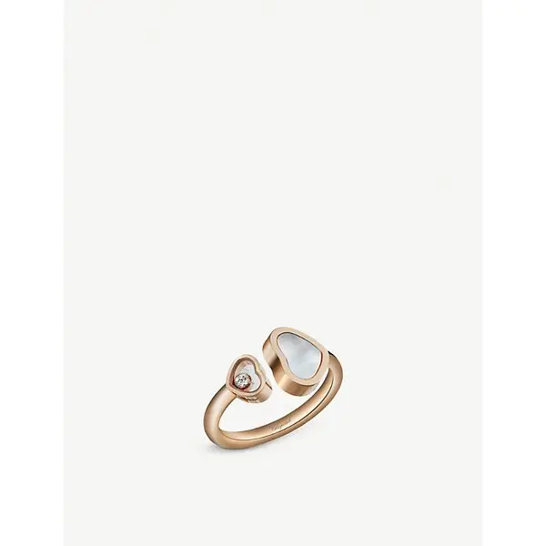 Chopard Happy Hearts 18k And Mother-of-pearl Ring - Rose Gold