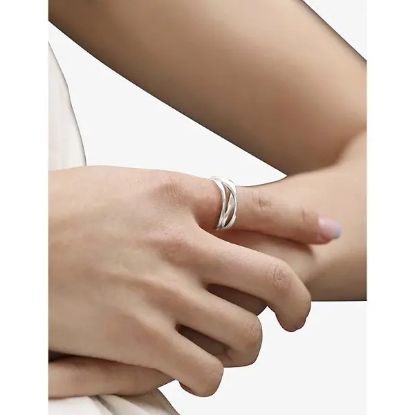 Monica Vinader Nura Cross Over Ring - Sterling Silver